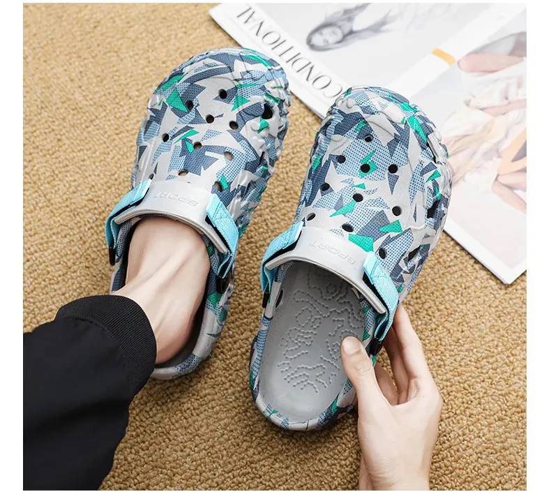 Men's Clogs Slippers Garden Shoes Flat Camouflage Sandals Sports Shoes ...