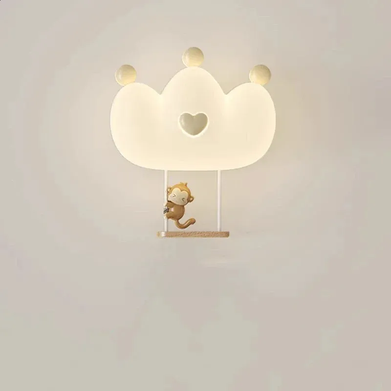 Modern Cream Cartoon Animal LED Wall Lamp Cute Bedside Light For Kids ...