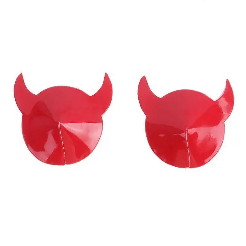 Sexy Stickers: Adhesive Fabric Chest Covers With Horn Design Disposable ...
