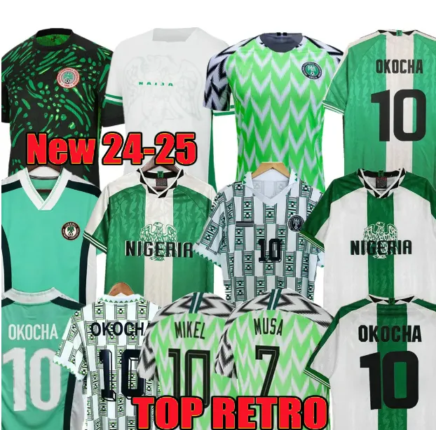 Okocha Nigeria Retro Soccer Jerseys Vintage 1994 1998 Home & Away ...