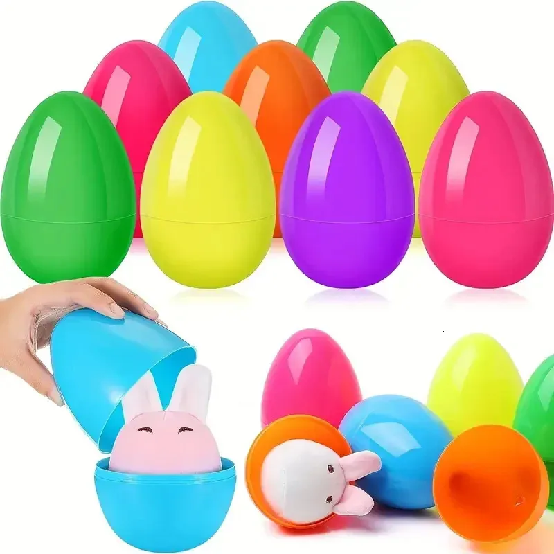 Colorful Jumbo Plastic Easter Eggs Set Of 6, Giant Fillable Candy Boxes ...