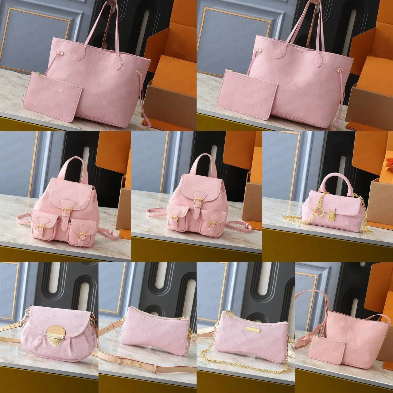 Pink Designer Handbags Denim Shoulder Bag, Women's Designer Tote Bags ...