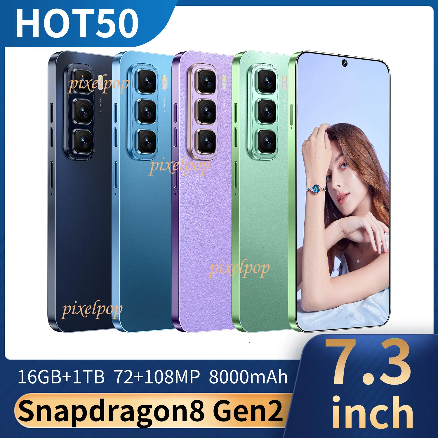 HOT50 16GB+1TB 5G Android Smartphones Unlocked... From Pixelpop, $95.48 ...