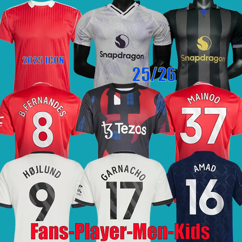 GARNACHO 25 26 Black Soccer Kits Kit With Makinoo, Mount, Martinez ...