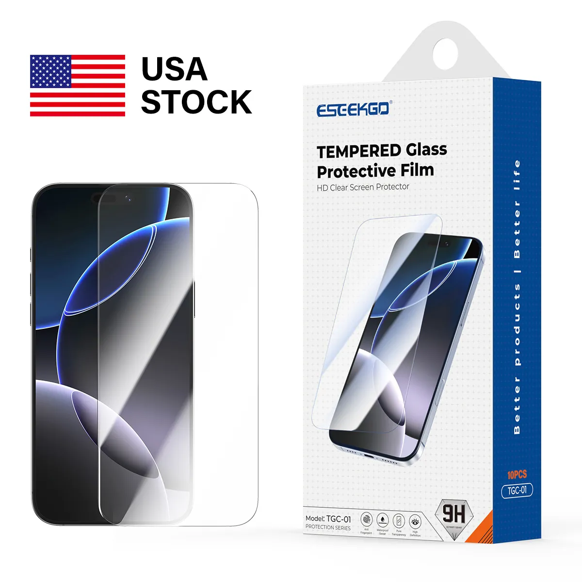 USA STOCK LOCAL ESEEKGO Screen Protector For IPhone 17AIR 16 15 14 13 ...