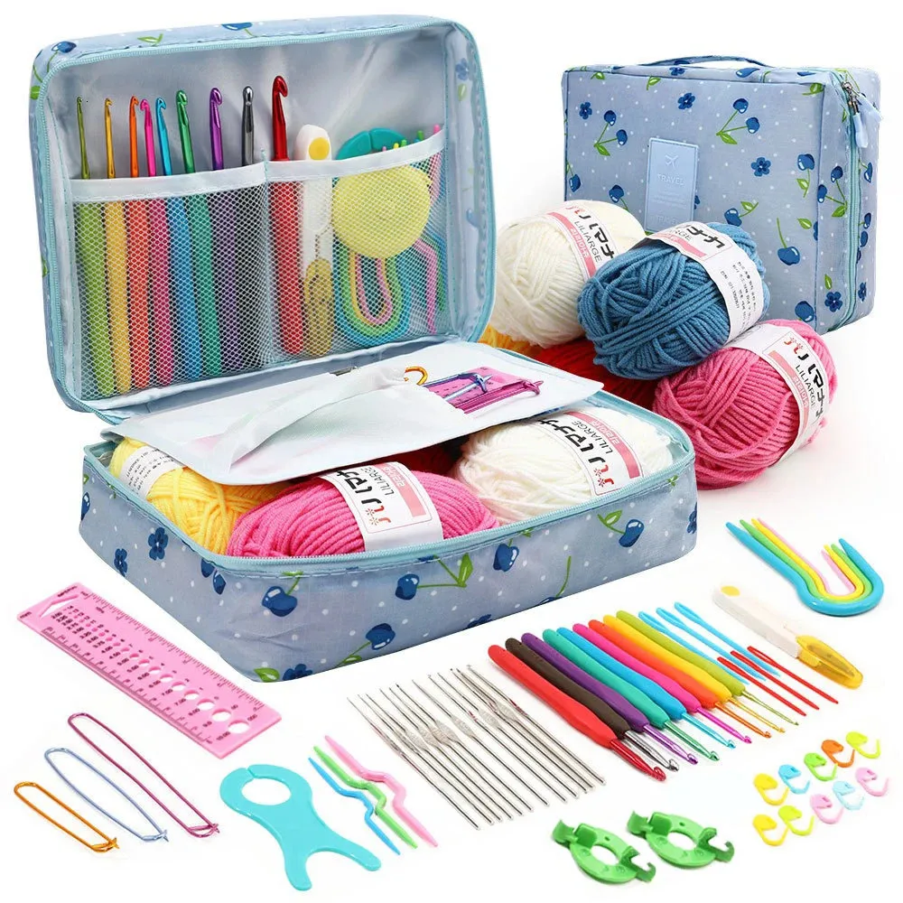 59-Piece Crochet Hook Set for Beginners - DIY Knitting Kit with Storage ...