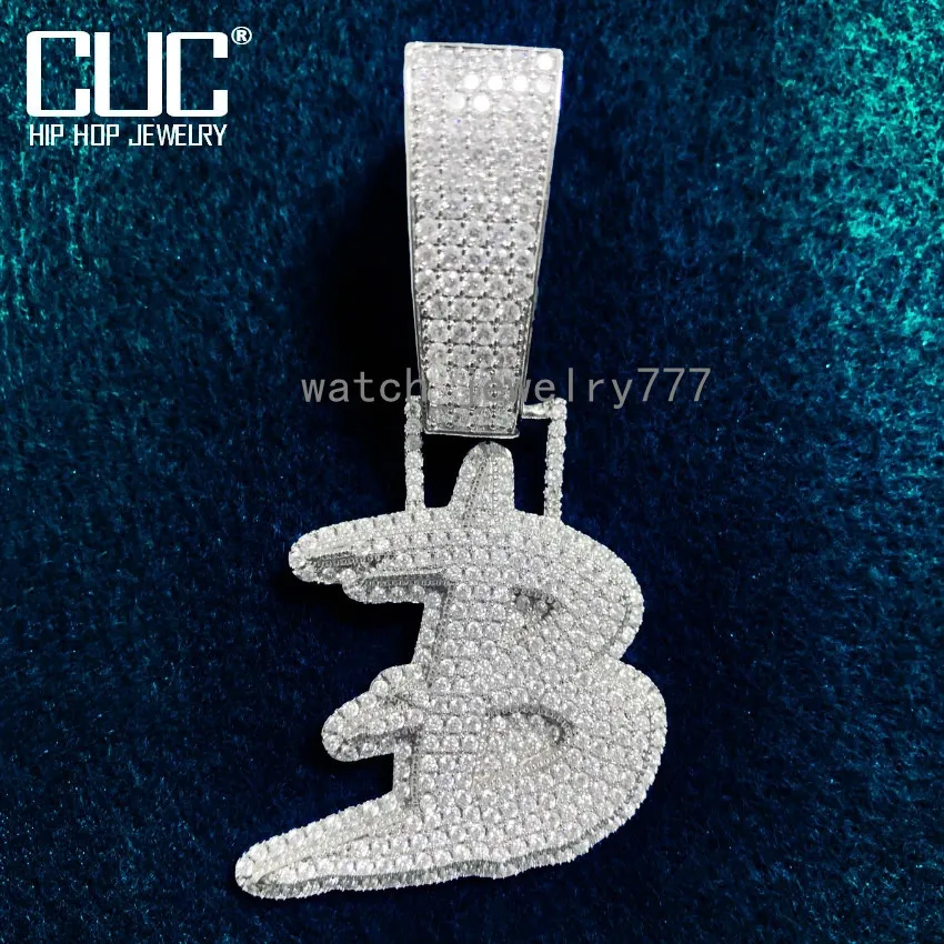 HipHop Taurus Necklace With Single Brush Script Cursive Letter Pendant ...