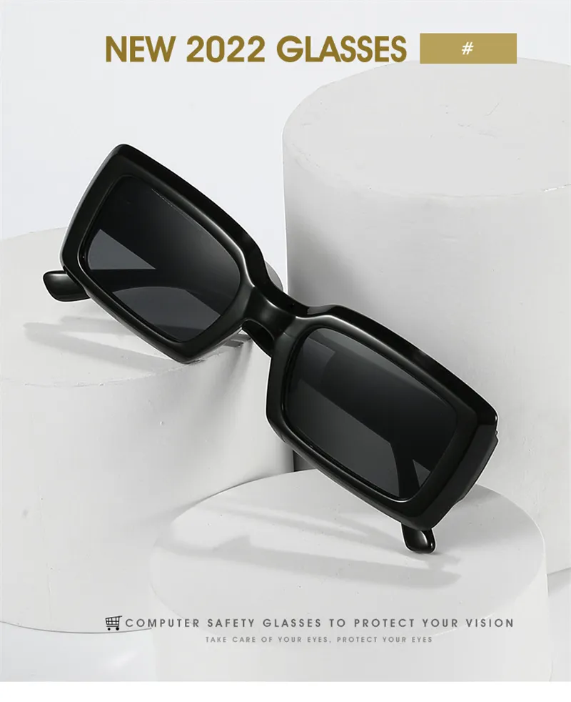 Small square frame jelly sunglasses with amber PC lenses and UV380 ...