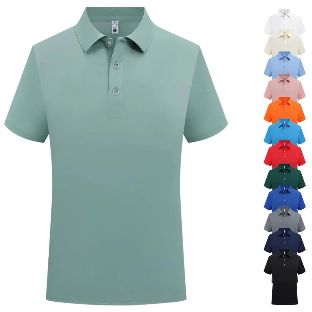Plain Black Polo Shirts For Men Summer Short Sleeve Polyester Polos ...