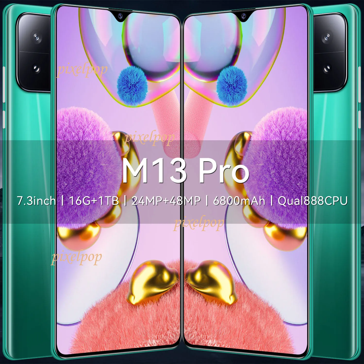 New Mobile Phone M13p Large Screen Smartphone With 2GB RAM And 16GB ...