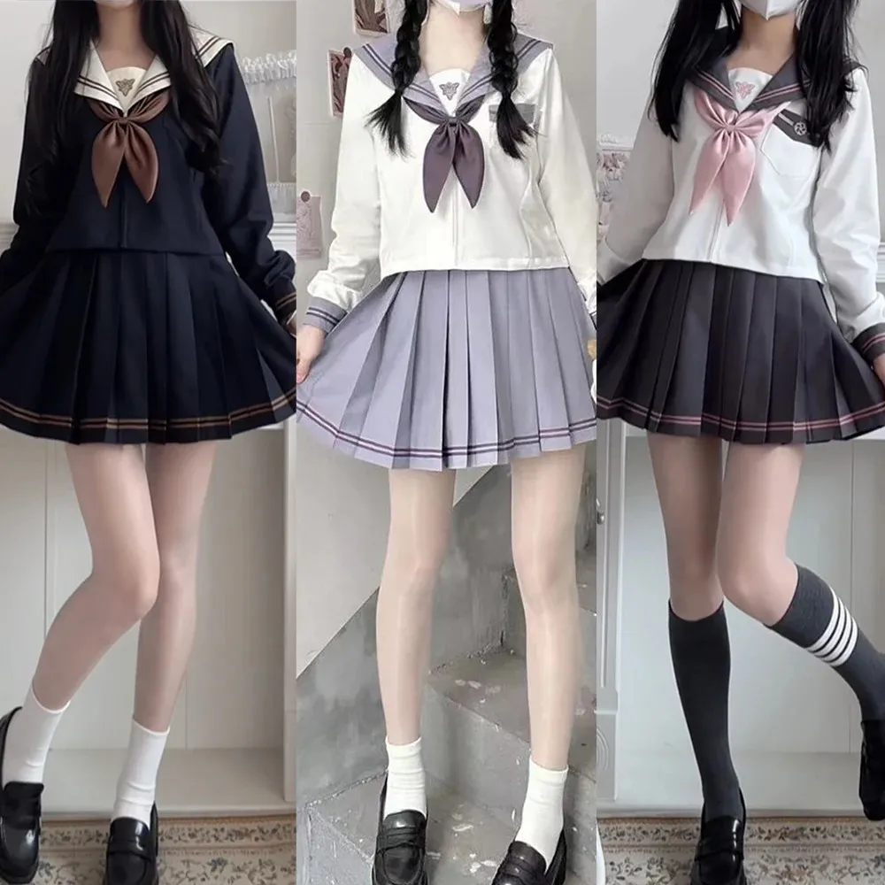 Japanese School Uniform Girl Jk Sailor Suit Three Sets Of Sexy Pleated ...
