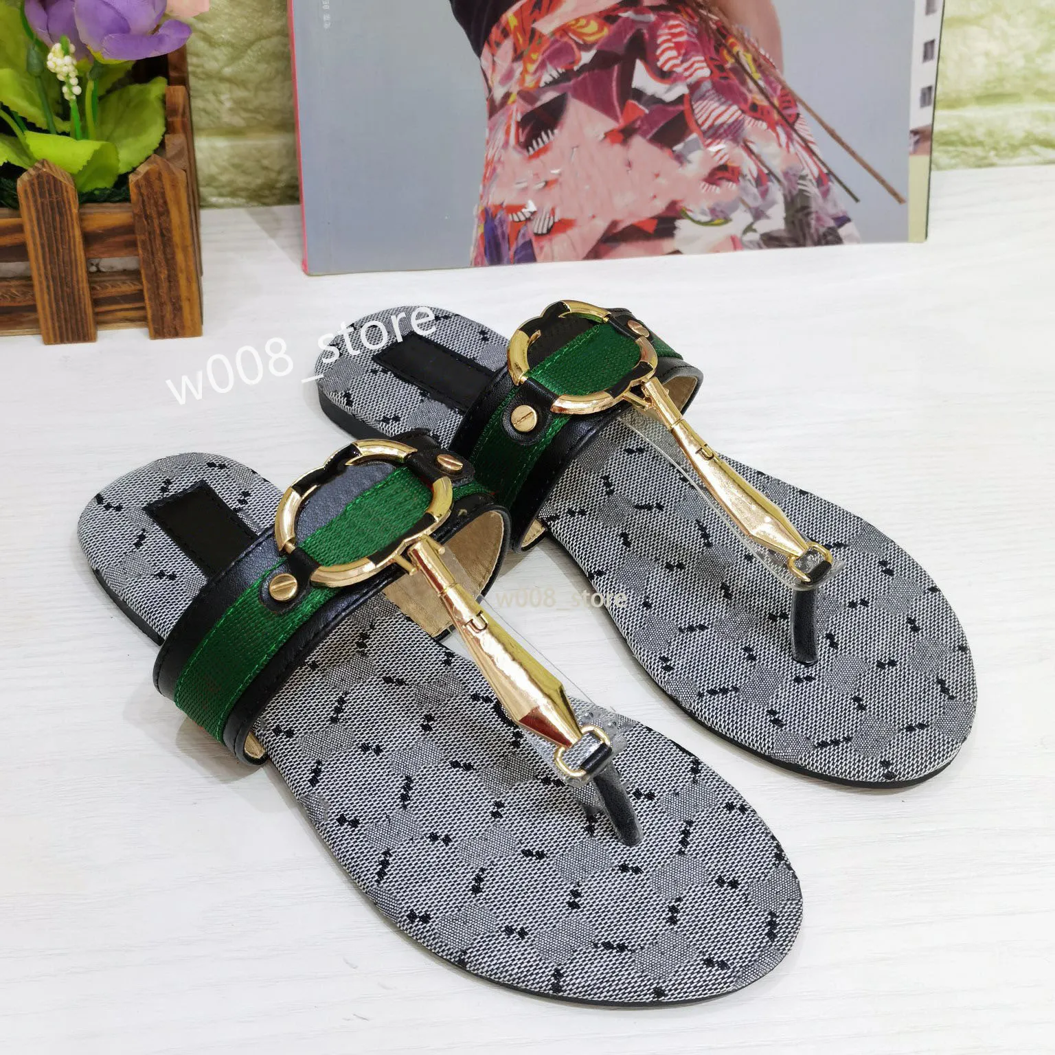 Italy Women Slides Designer Sandals Slippers Summer Flat Fashion ...