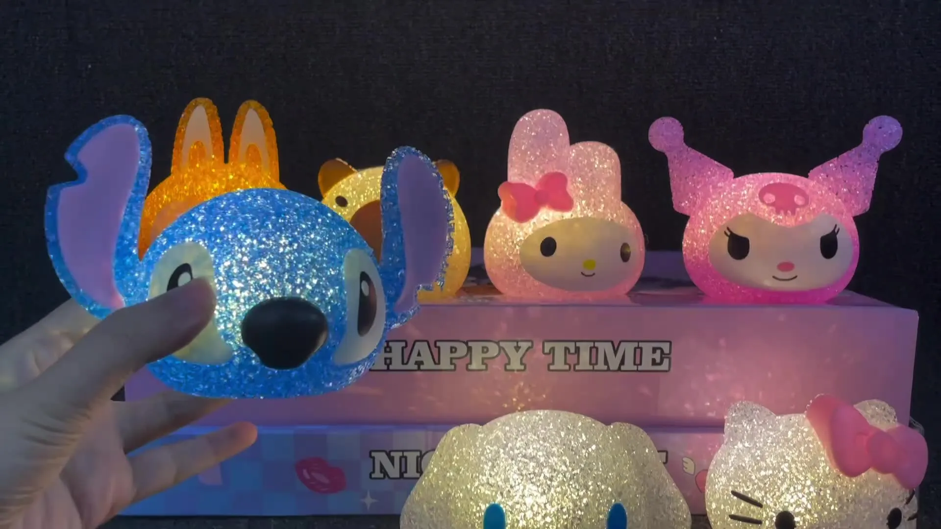 Cute Cartoon Labubu Doll Kawaii Night Light Transparent Particle ...