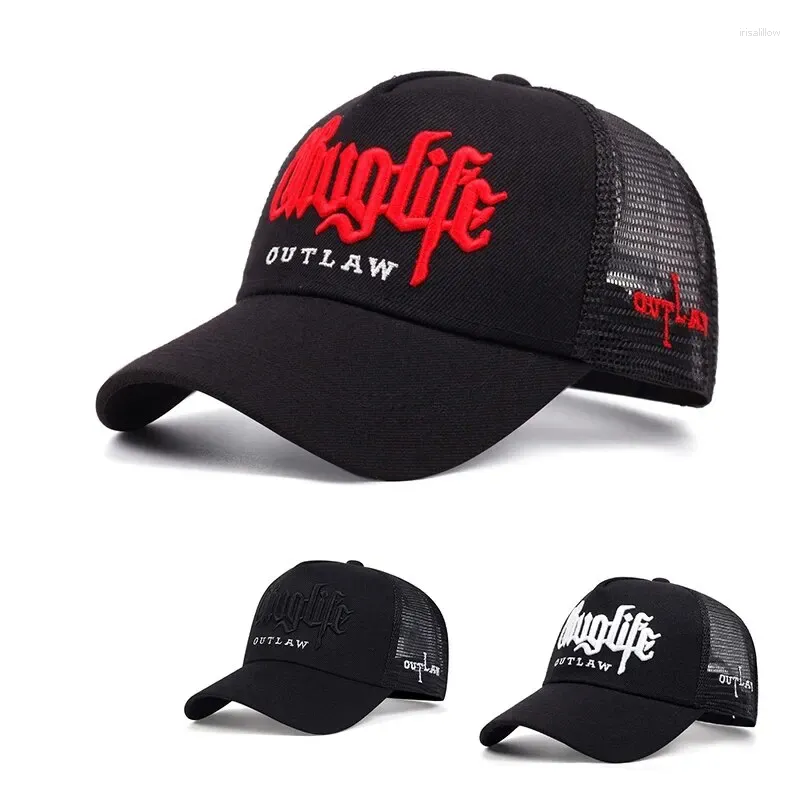 Ball Caps 2025 Gothic Thug Life Letter Embroidered Men's Unisex Style ...