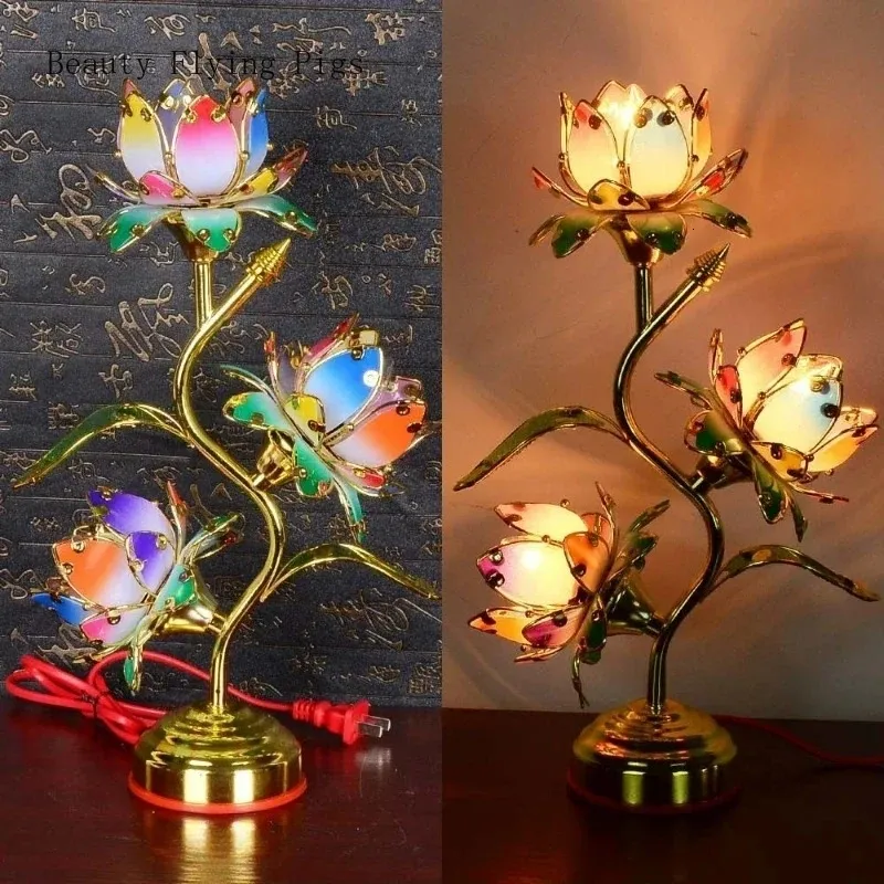 Lotus Candle Holder Colorful Petal Temple Style Candlestick For Table ...