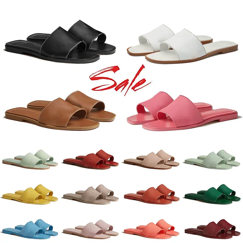 Designer Leather Beach Overland Slippers For Women Classic Flat Heel ...
