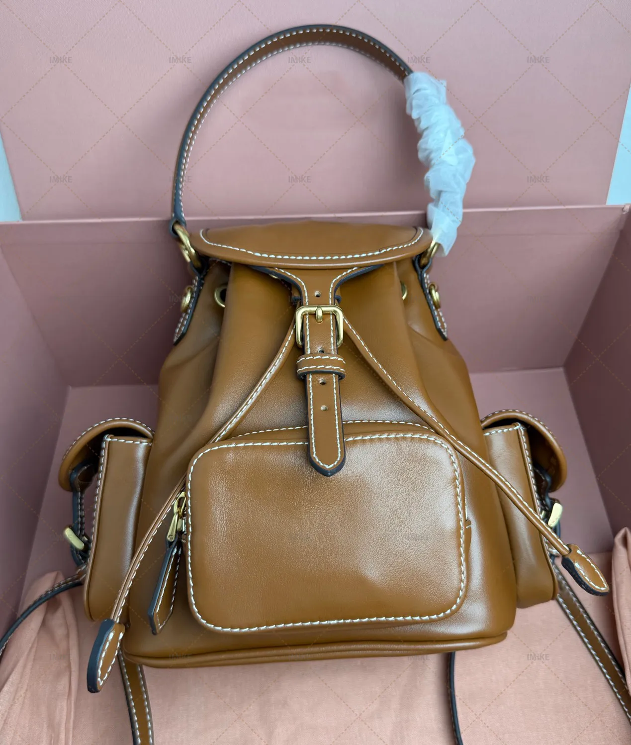 10A Classic Backpack High Quality Calf Leather & Wear Resistant Linen ...