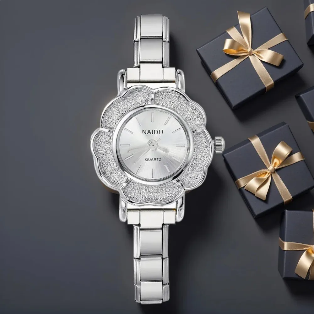 250328 Stainless Steel Strap Quartz Watch For Women 9mm Flower Shaped ...