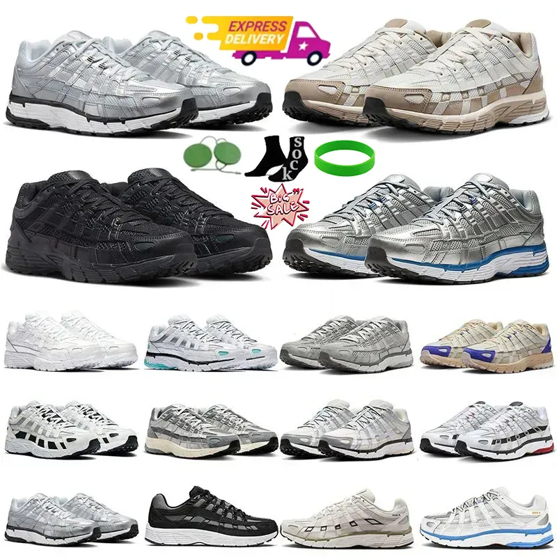 Hot Running Shoes Unisex P6000 Sneakers Triple Black White Khaki Wolf ...