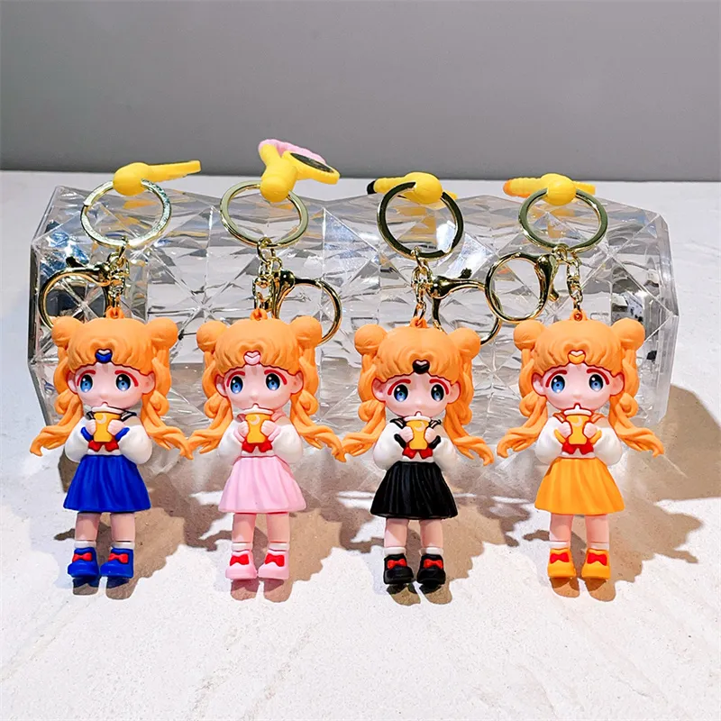 Kawaii Silicone Anime Character Keychains Cute Cartoon Animal Bag ...