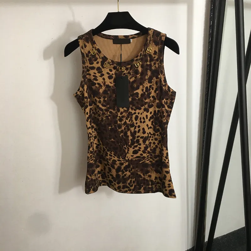Women's Padded Vest Vintage Tight Elastic Tops Charming Leopard Printed ...