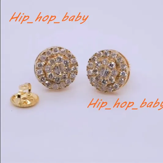 Iced Out Hip Hop Earrings: 925 Sterling Silver, 14K Gold Plated ...
