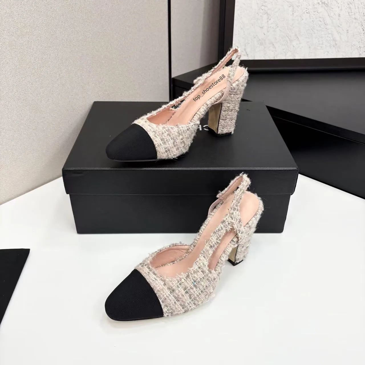 Bulk Elegant High Heel Sandals: Luxurious Woolen Fabric, Sheepskin ...