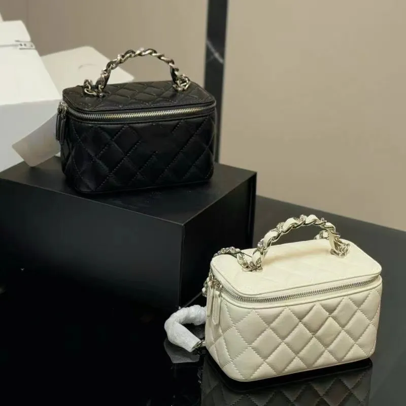 Luxury Women's Designer Makeup Bag: Premium Caviar Leather Sheepskin ...