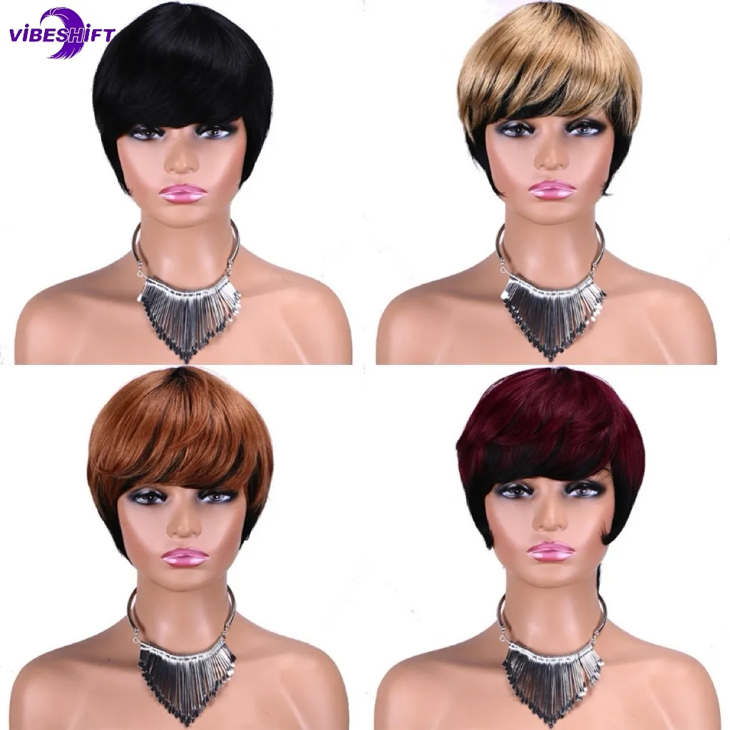 Brand 6 Inch Short Bob Human Hair Wigs 4x4 Transparent Lace Front, 200% ...