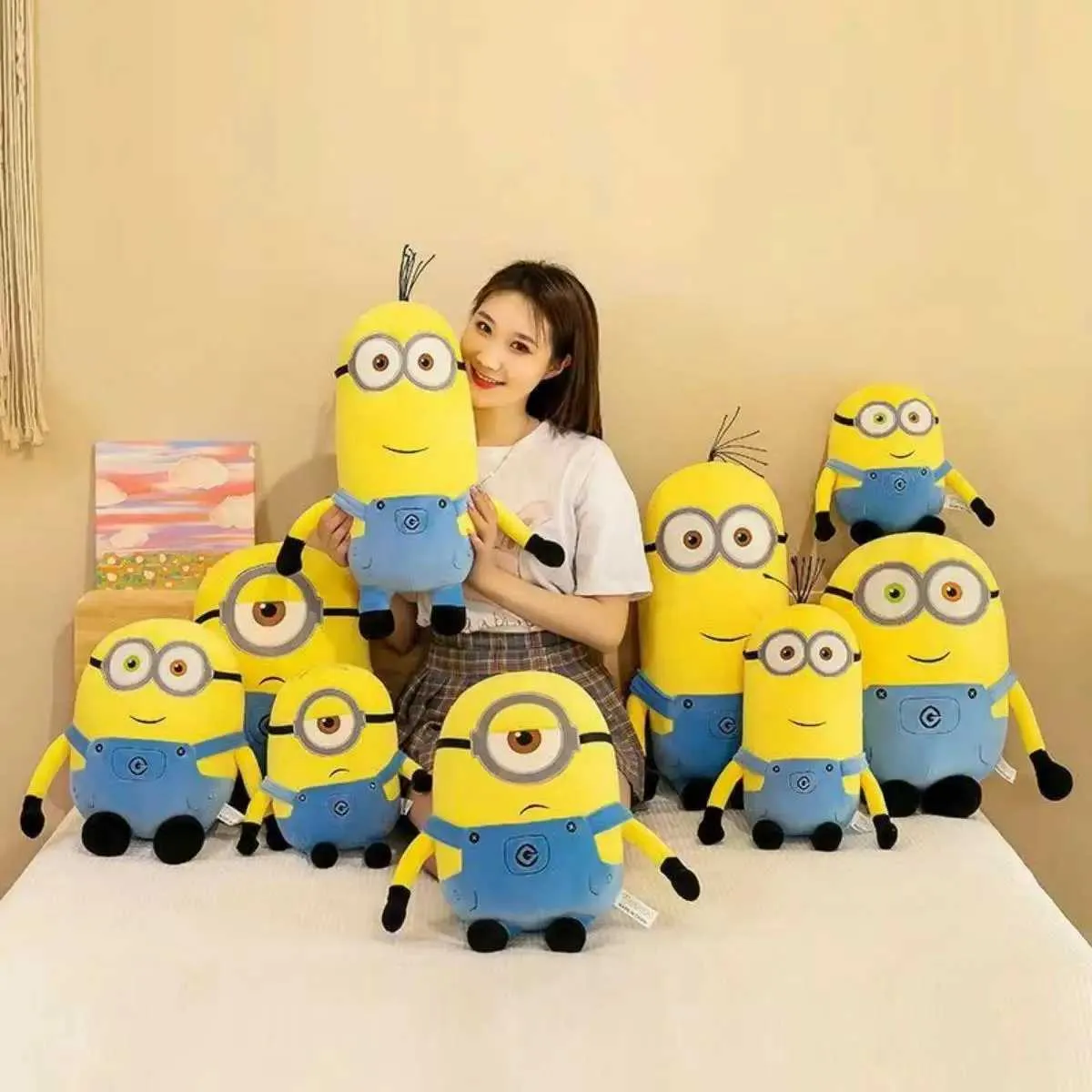 Cute Despicable Me Cartoon Minion Soft Toy Bob Stewart And Kevin ...
