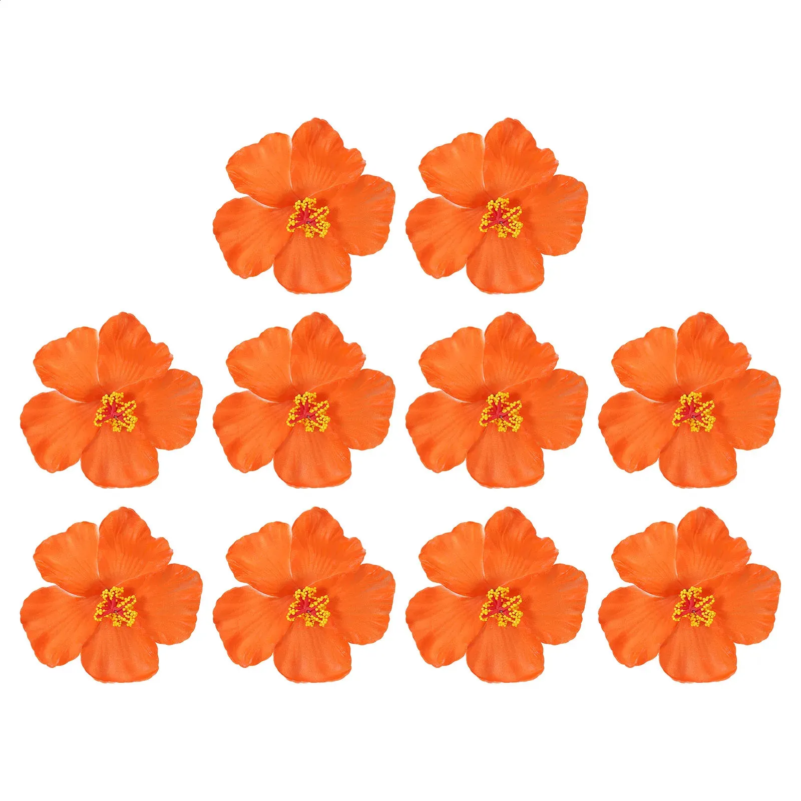 10 Pack Hawaiian Hibiscus Artificial Flowers Hair Clips Foam DIY Floral ...
