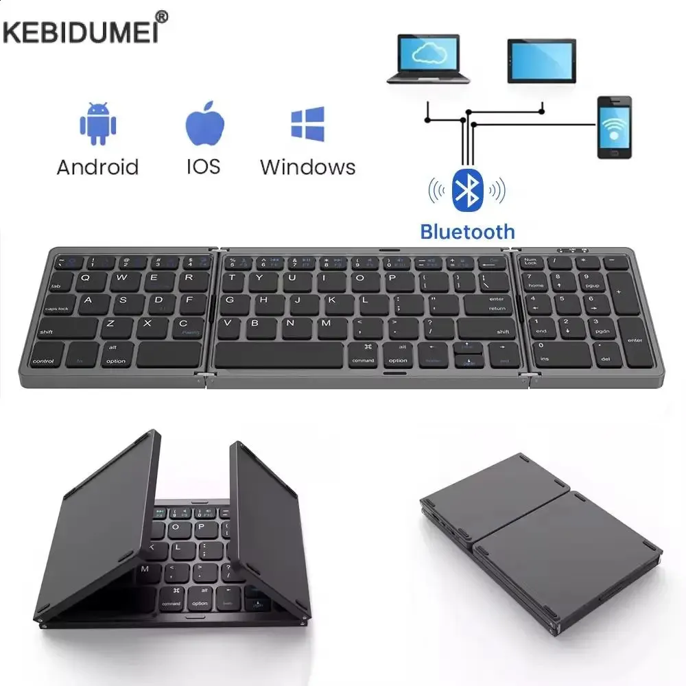 Wireless Foldable Foldable Bluetooth Keyboard For IPad, Mobile Tablets ...