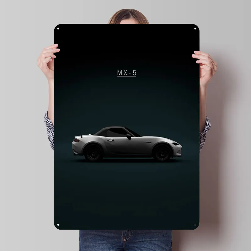 Mazda MX 5 Metal Side View Sign Classic Poster Art Of Cars For Gamer ...