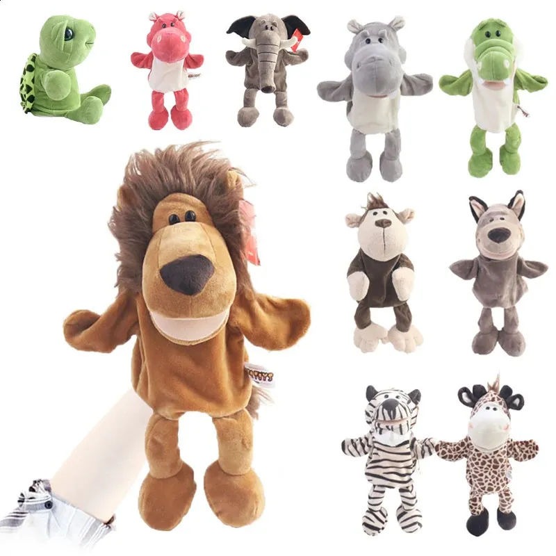 Cartoon Plush Animal Animal Hand Puppets Amazon Elephant, Turtle, Lion ...