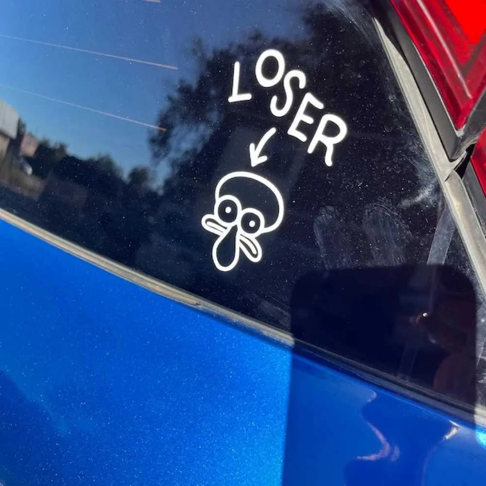 Squidward Loser Waterproof Vinyl Car Windows Vinyl Stickers For Cars ...