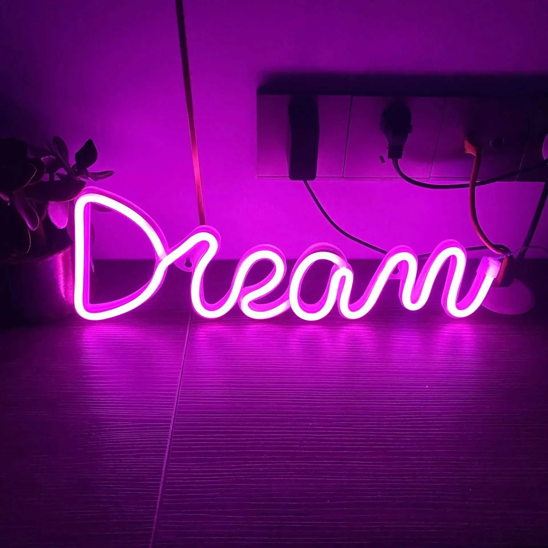 LED Dream Neon Name Wall Light USB And Batteries Powered For Wall ...
