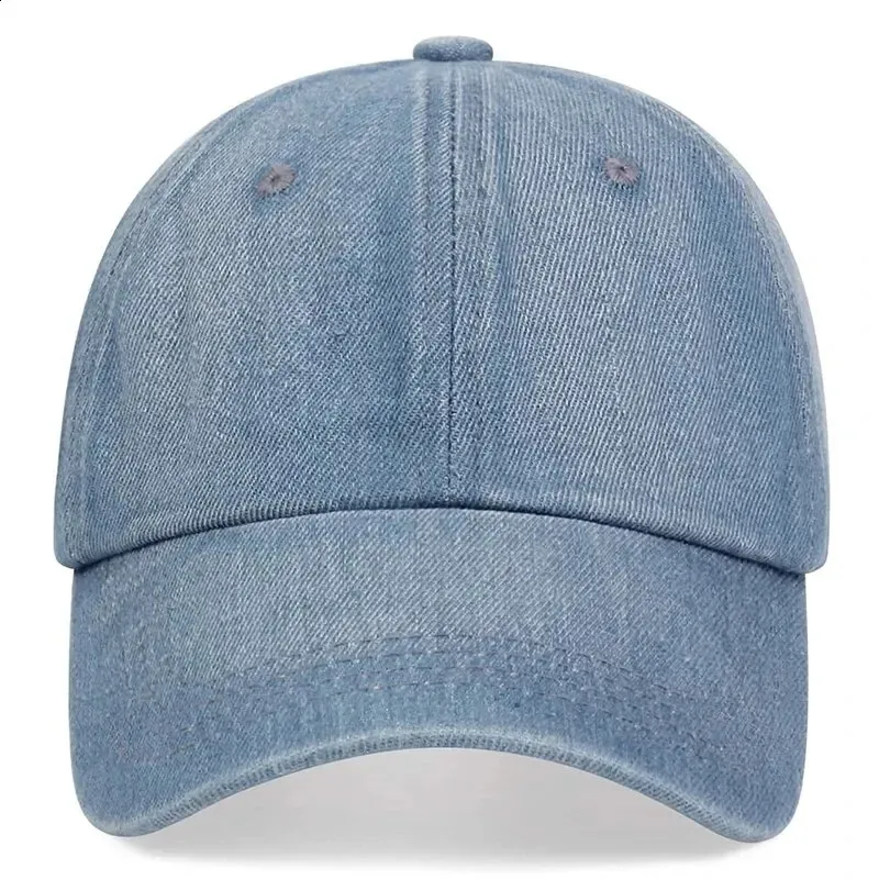 Unisex Light Denim Baseball Cap, Washed with Water, Spring and Autumn ...