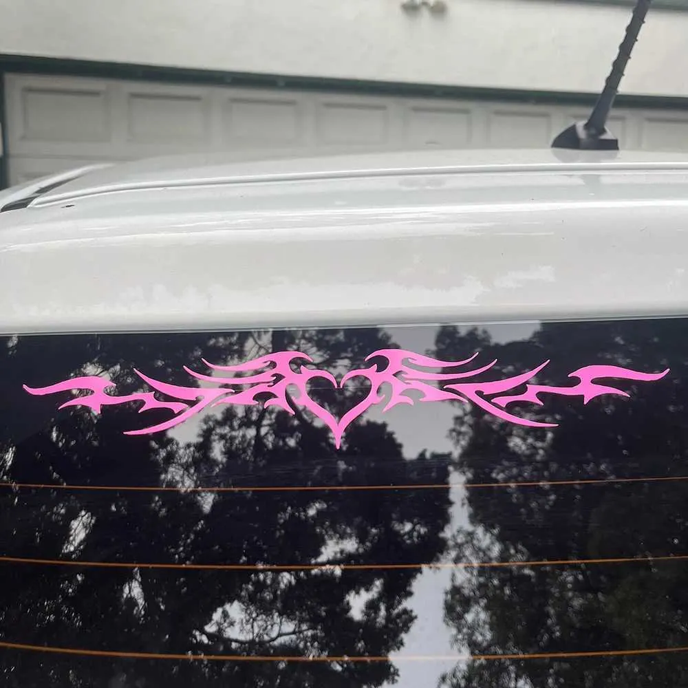 Car Stickers And Decals: Fiery Heart Wings Auto Decor Die Cut Vinyl Decals For Car Windows And ...