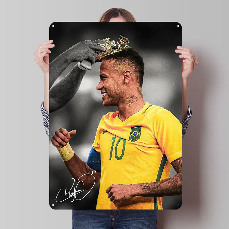 Neymar Jr Tinplate Sign Football Boxing Poster Corner Coffee Sports ...