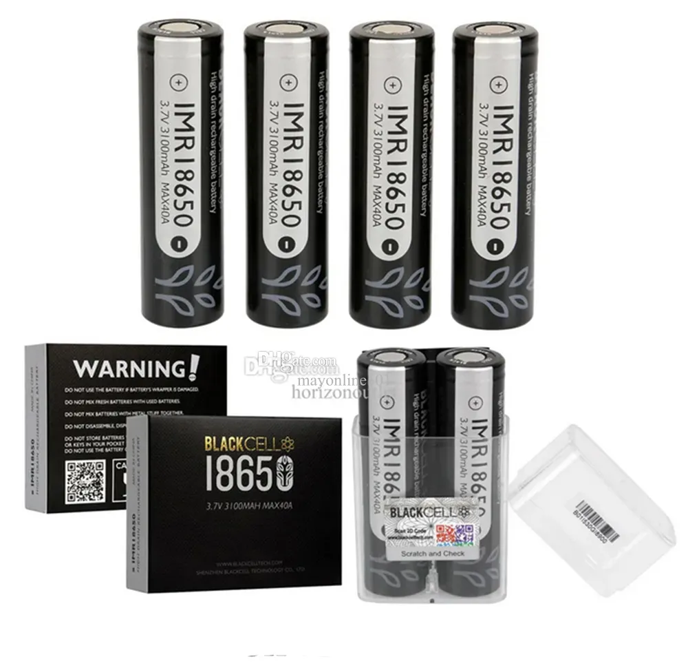 Original BlackCell IMR 18650 Li Ion Battery 3100mAh 40A 3.7V Red Yellow ...