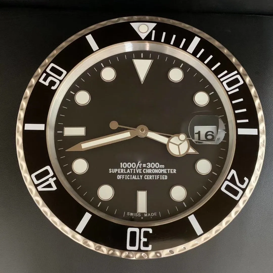 Large Wall Clocks: Modern Metal Wall Clock With Date, Magnifier, Super ...