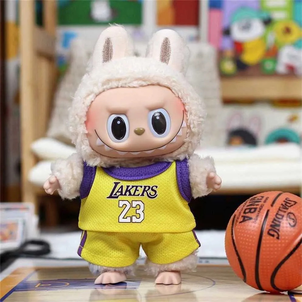 17cm Labu 15cm Cotton Basketball LABUBU Macaron Doll Clothes Jersey ...