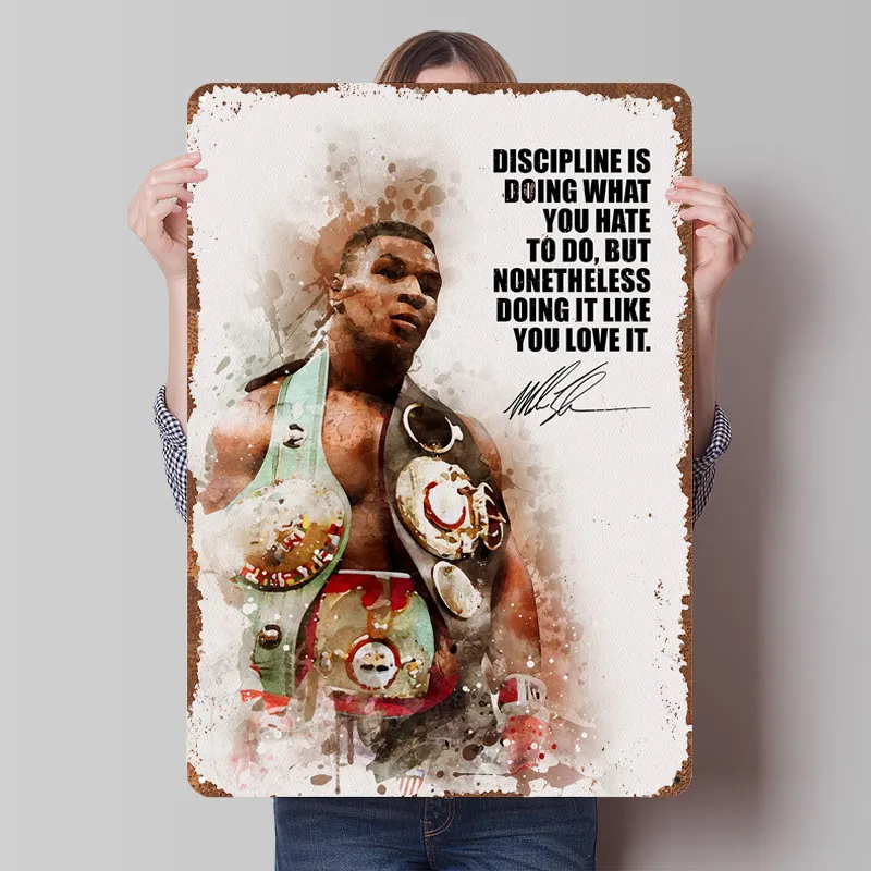Iron Mike Tyson Quotes Sign Football Boxing Metal Poster Corner Coffee ...