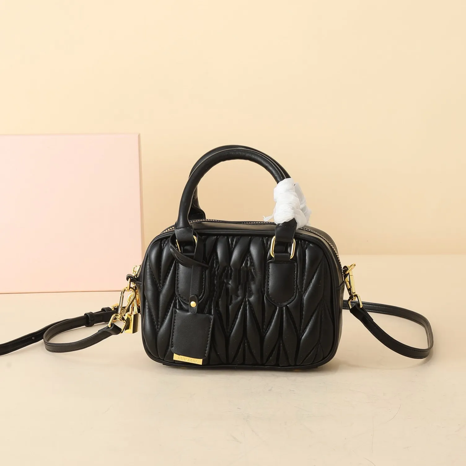 Bowling Bag Handbag Designer Bag Genuine Leather Retro Versatile Extra ...