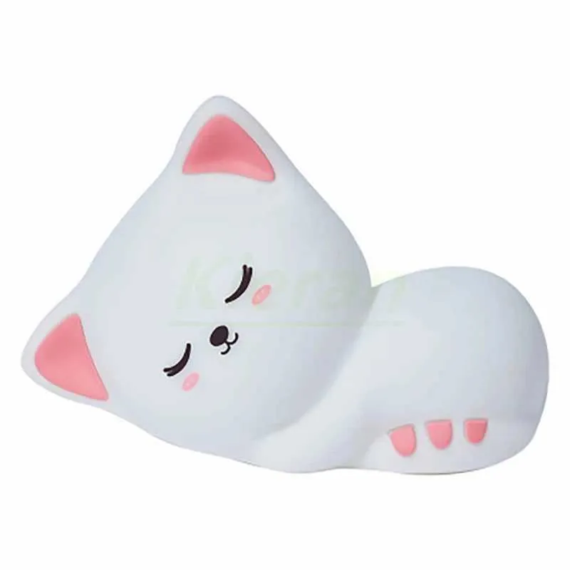 Soft Silicone Cat LED Night Light USB Rechargeable Children Baby Kids ...