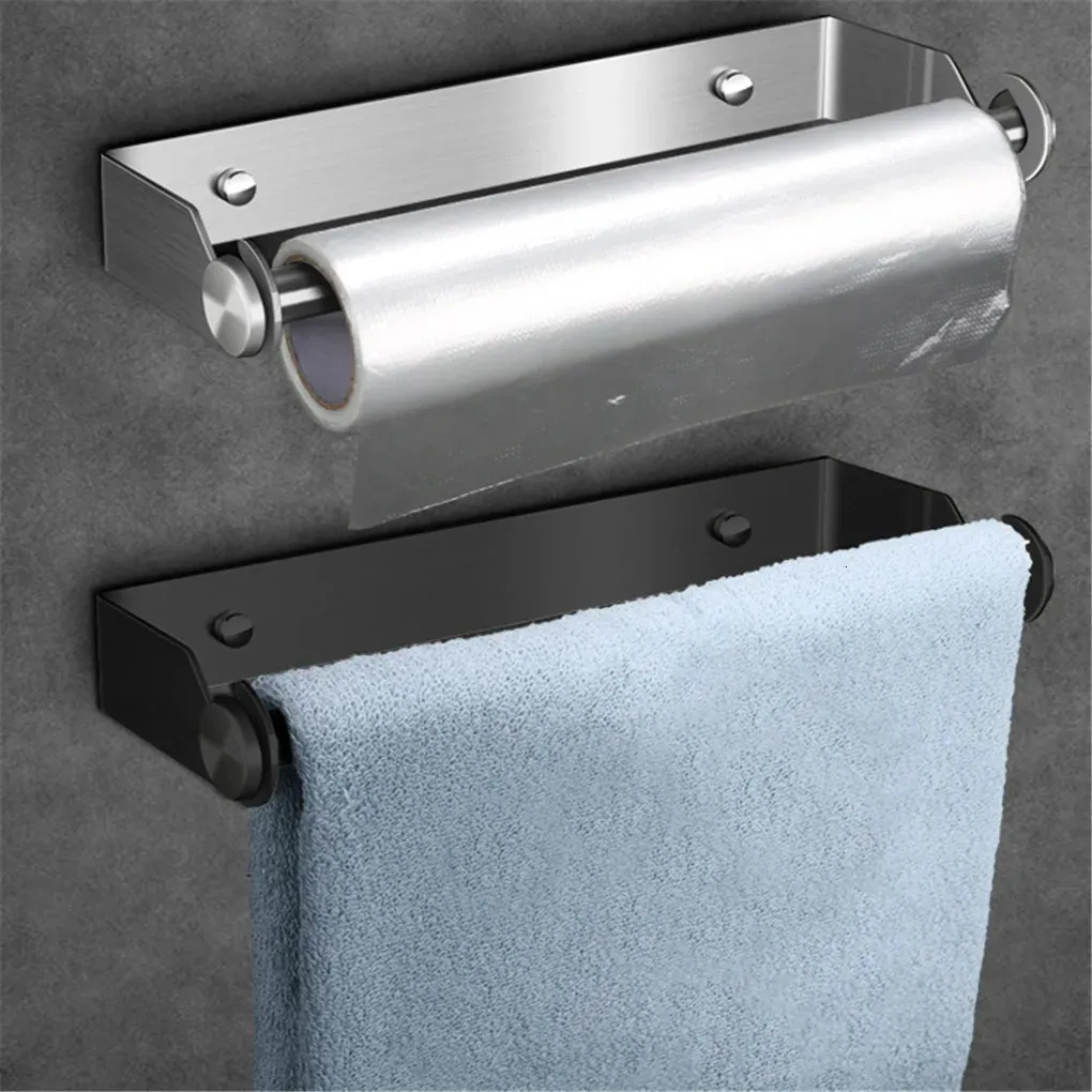 Paper Dispenser Towel Holder Stainless Steel Space Saving Punch Free ...