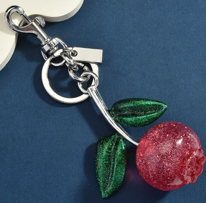 Charming Resin Cherry Keychain With Designer Letters And Cherry Stuffed ...