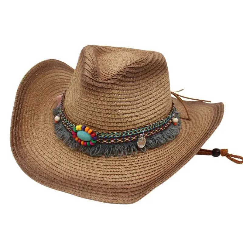 Spray Paint Western Straw Cowboy Hat Tassel Summer... From Oriental ...
