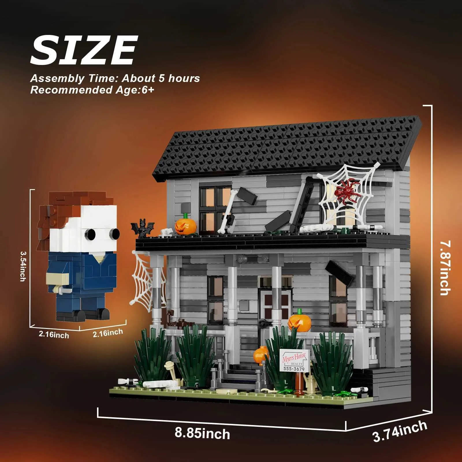 Horror Movie Character Building Block Set, Halloween Theme Architecture ...