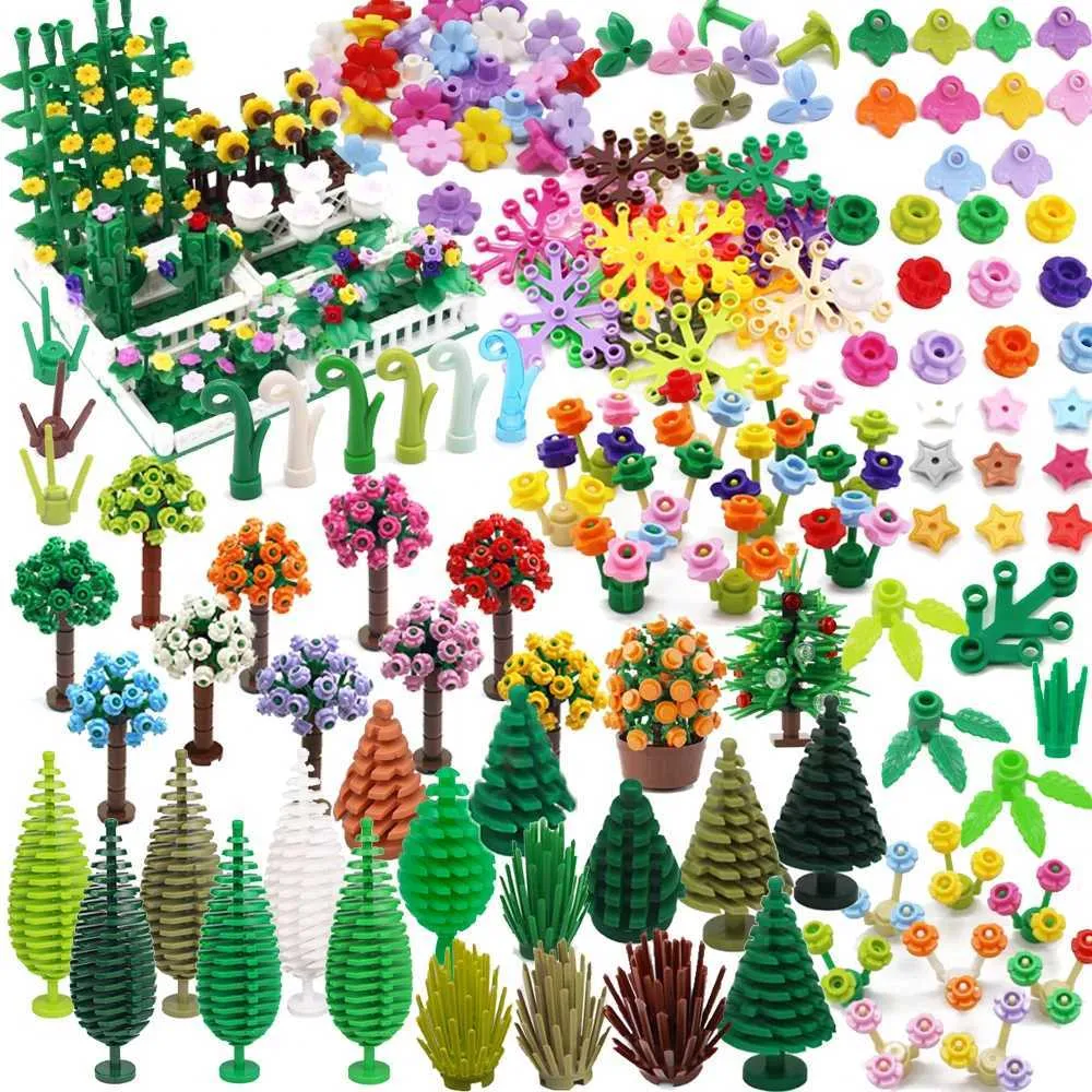 City Plant Succulent Building Blocks Set With Flower Leaves, Prickly ...